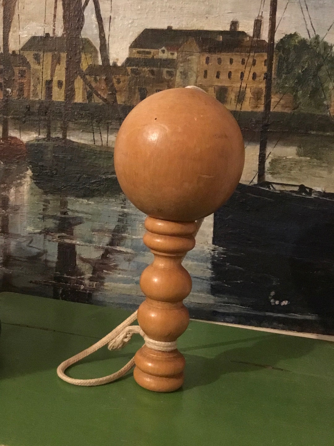Vintage Wooden Ball & Stick Game Toy - Etsy