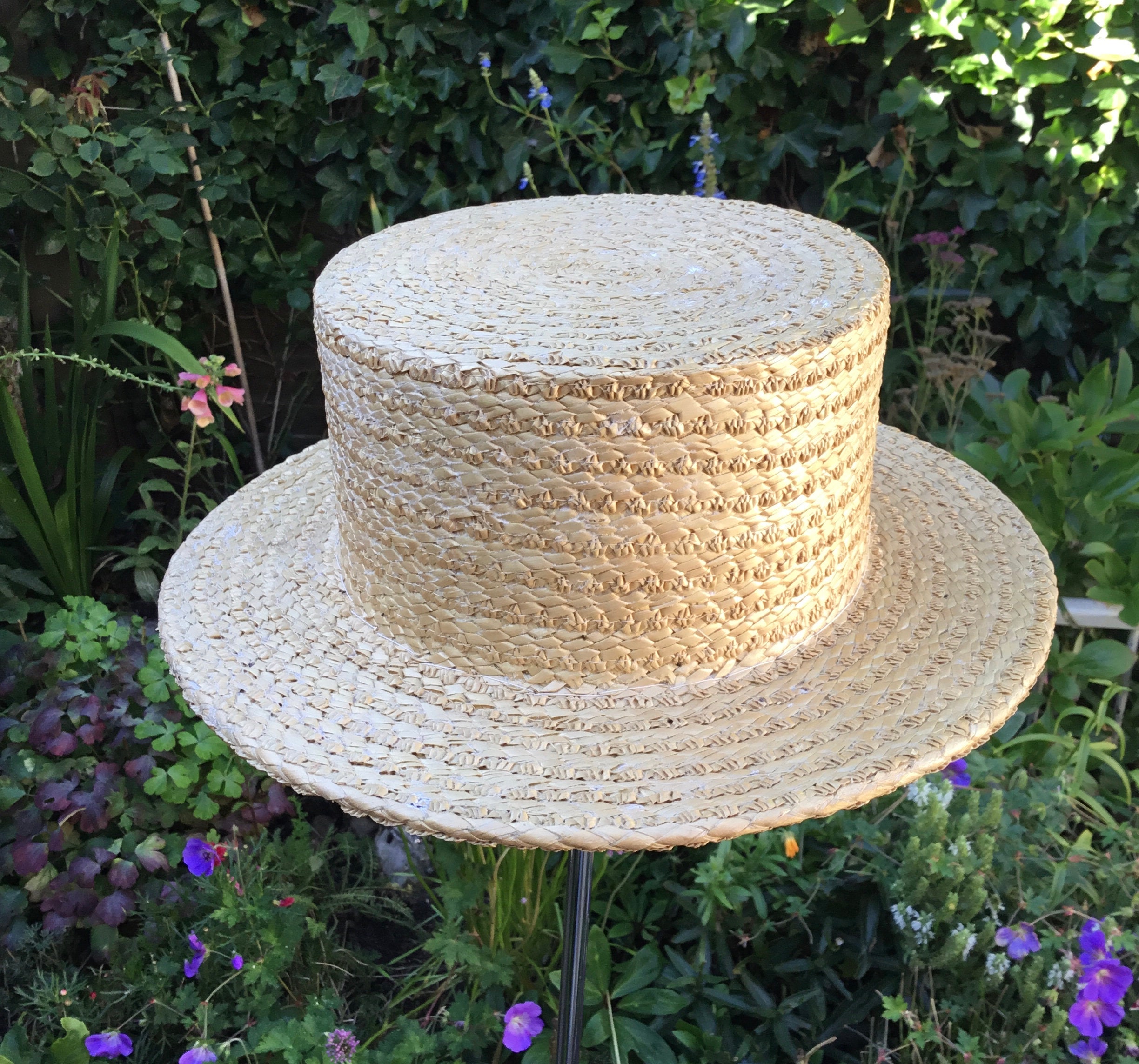 Vintage Horncastle’s School Outfitters Straw Boater Hat - Medium 56.5cm ...