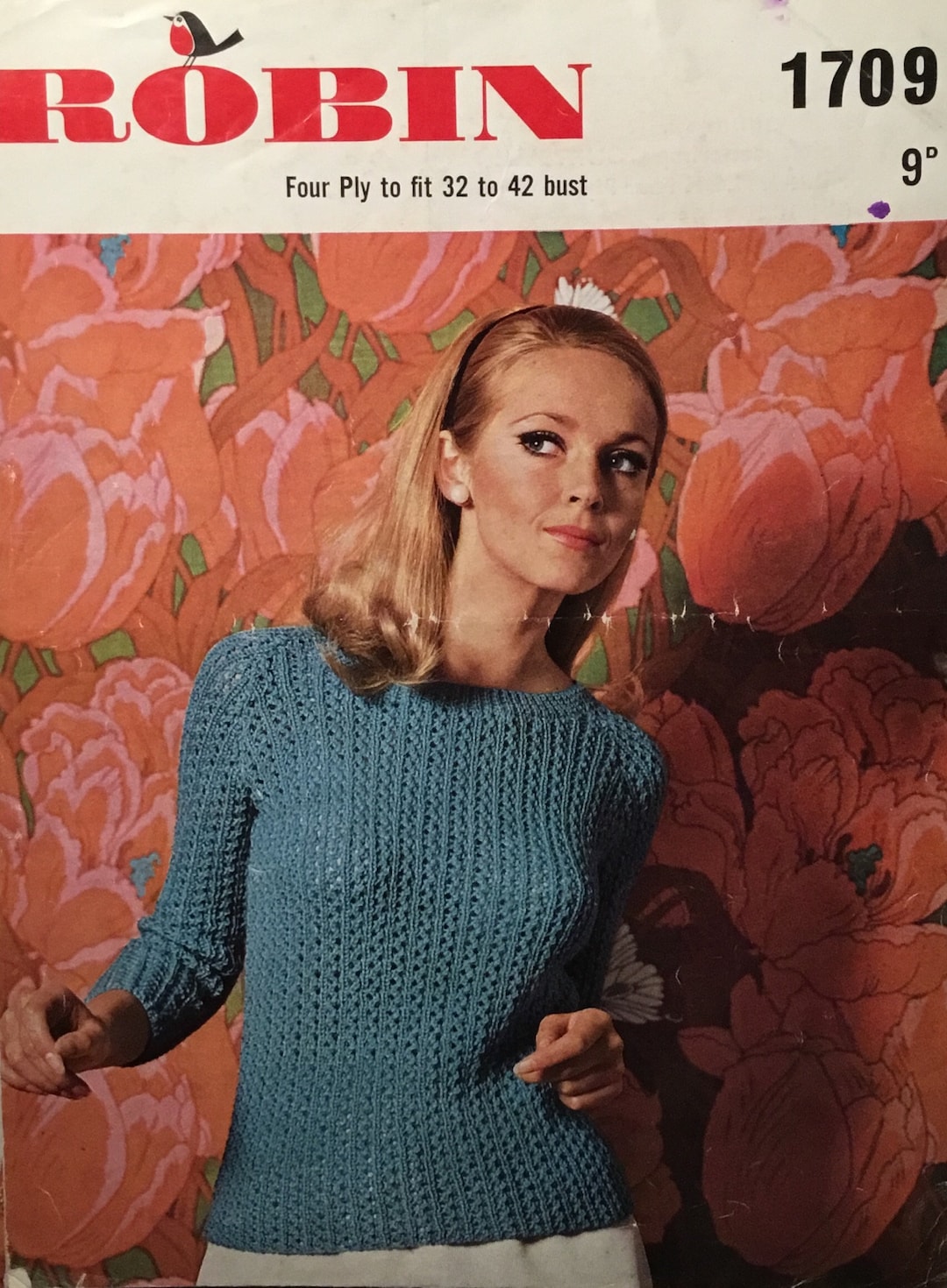 Vintage 1960s Robin Lacy Jumper Knitting Pattern No. 1709 Bust 3242 - Etsy