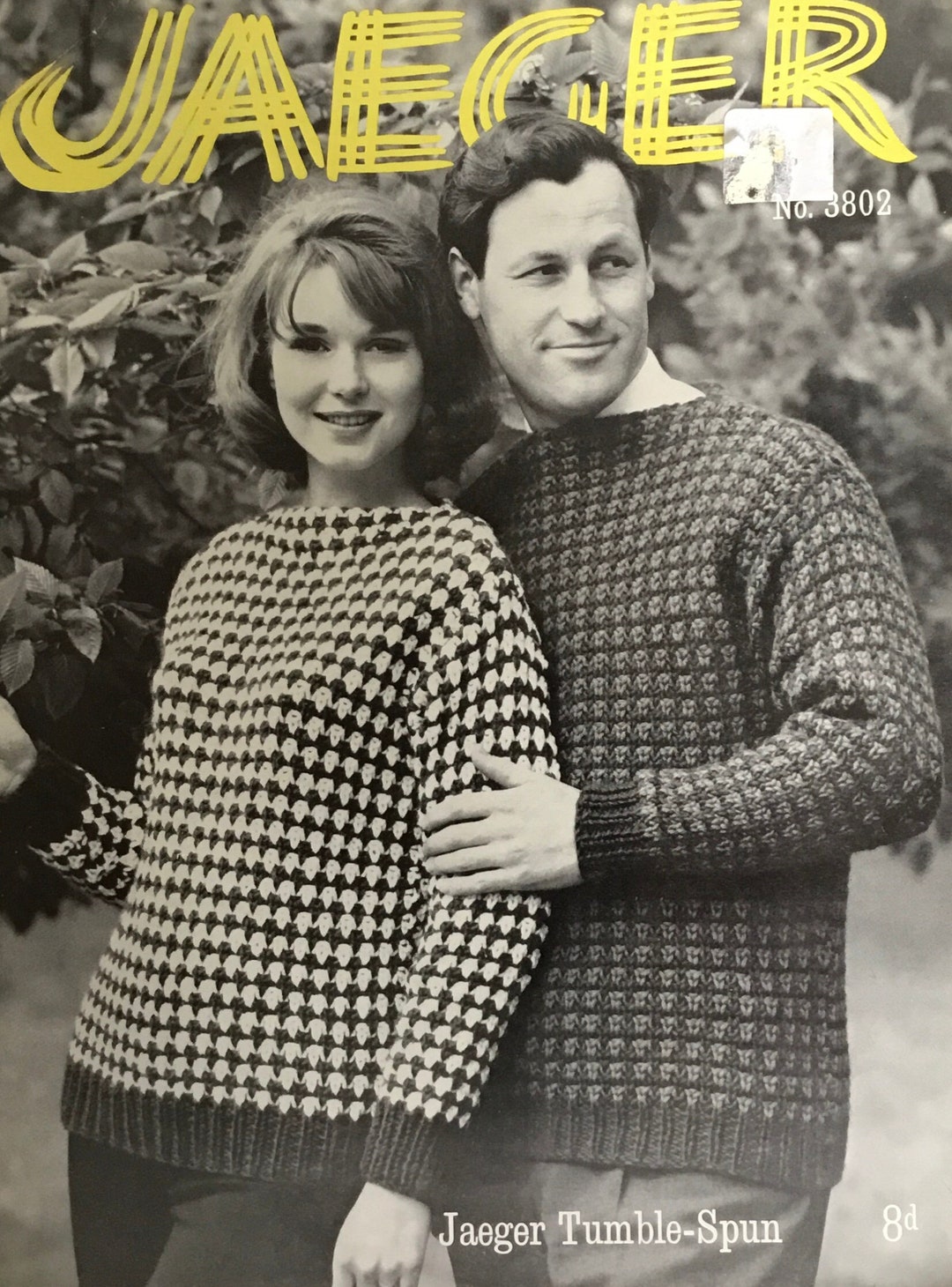 Vintage Jaeger Sweater Knitting Pattern No.3802 Bust 343638 Chest ...