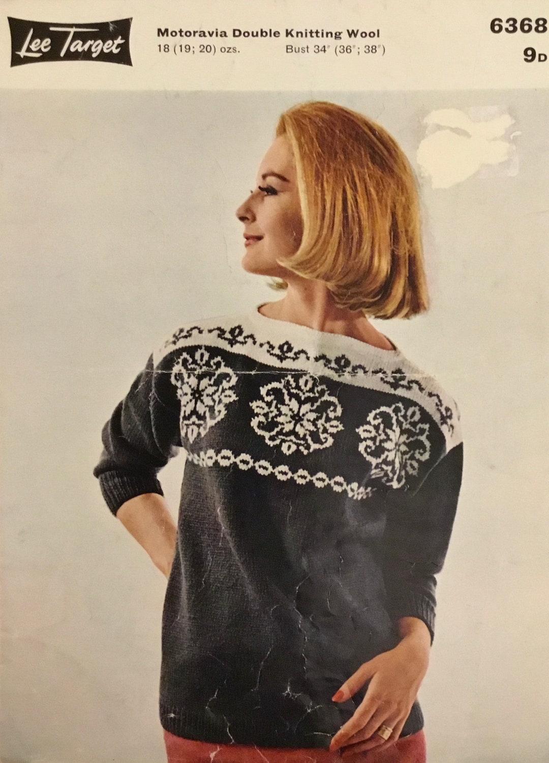 Vintage Lee Target Lady’s Sweater With Fair-isle Motif Knitting Pattern ...