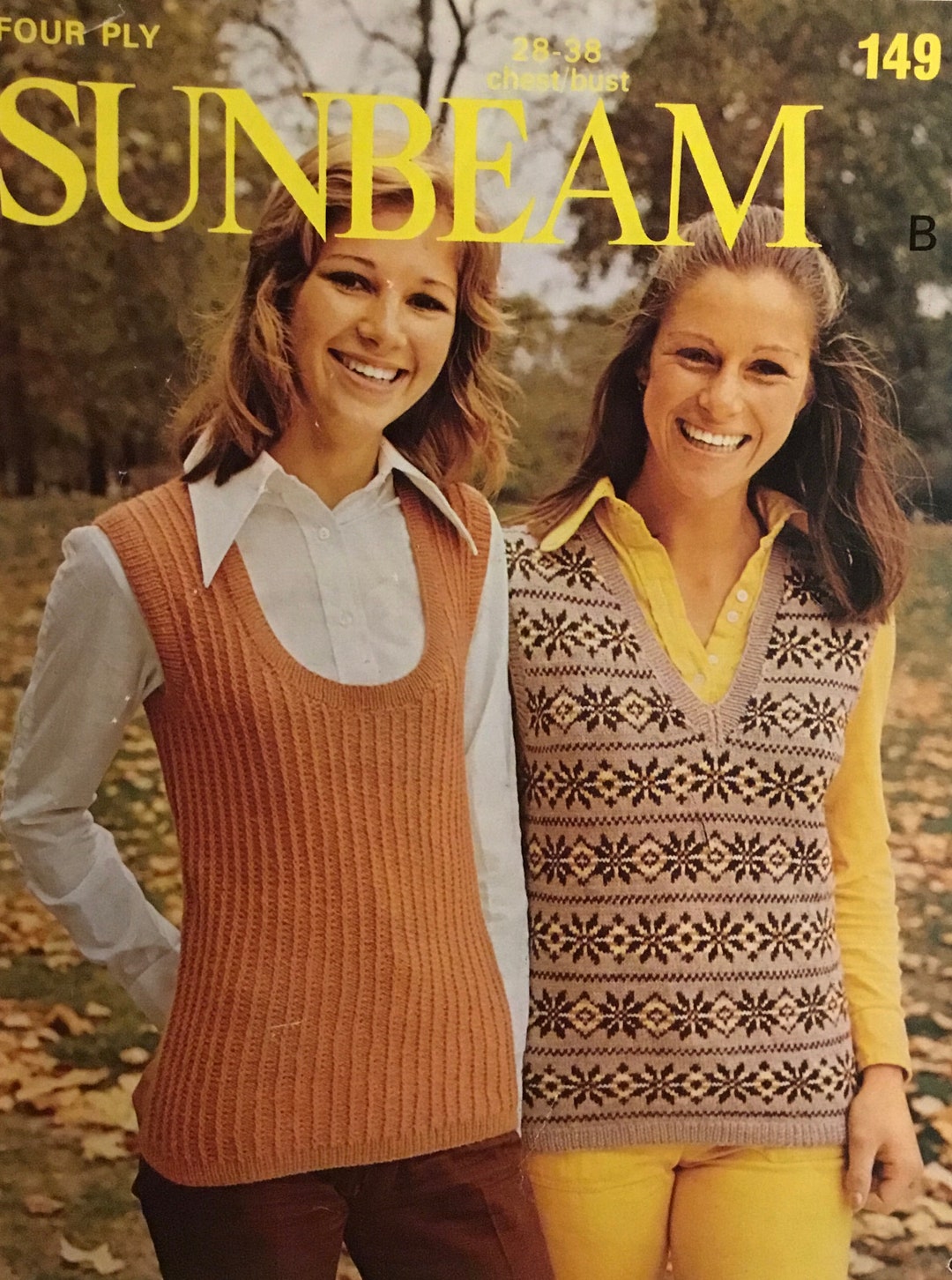 Sunbeam Rib Pattern & Fair Isle Slip-over Knitting Pattern No.149 to ...