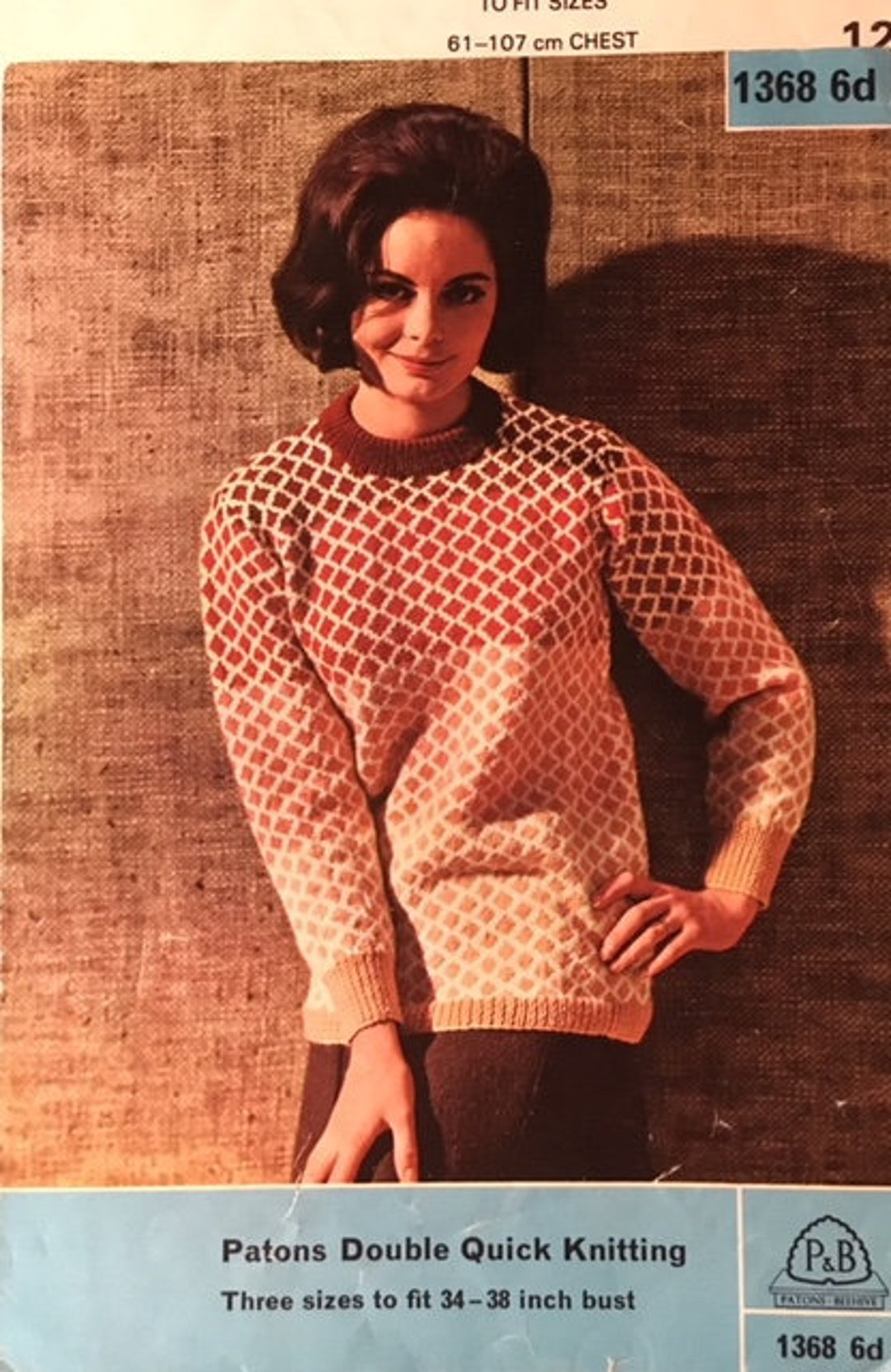 Vintage 1960s Patons Long-line Sweater Knitting Pattern No. 1368 - Etsy