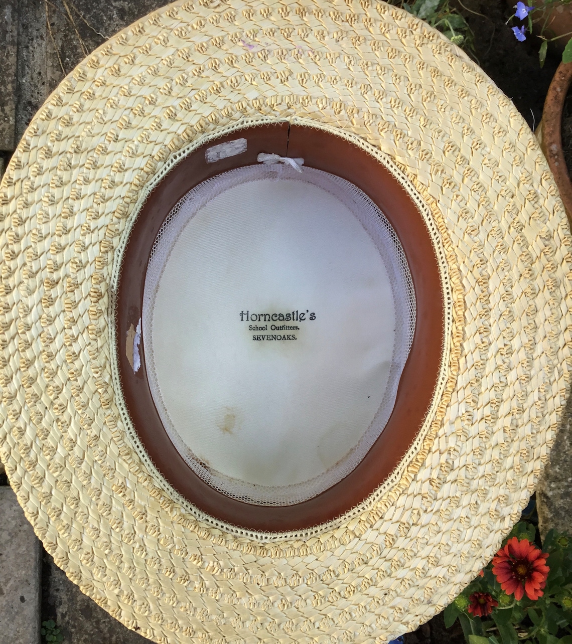 Vintage Horncastle’s School Outfitters Straw Boater Hat - Medium 56.5cm ...