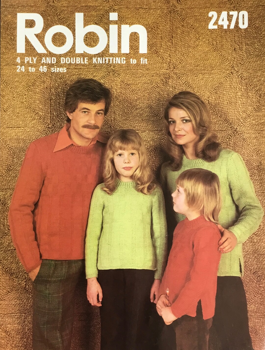 Vintage Robin Family Sweaters Knitting Pattern No.2470 to - Etsy