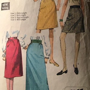 Vintage 1968 Simplicity Misses’ Jiffy Skirts in Four Lengths Sewing ...