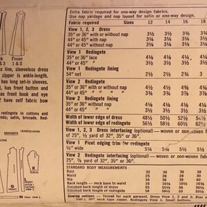 1965 Redingote and Dress (wedding Dress) Sewing Pattern No. 6192 - Size ...