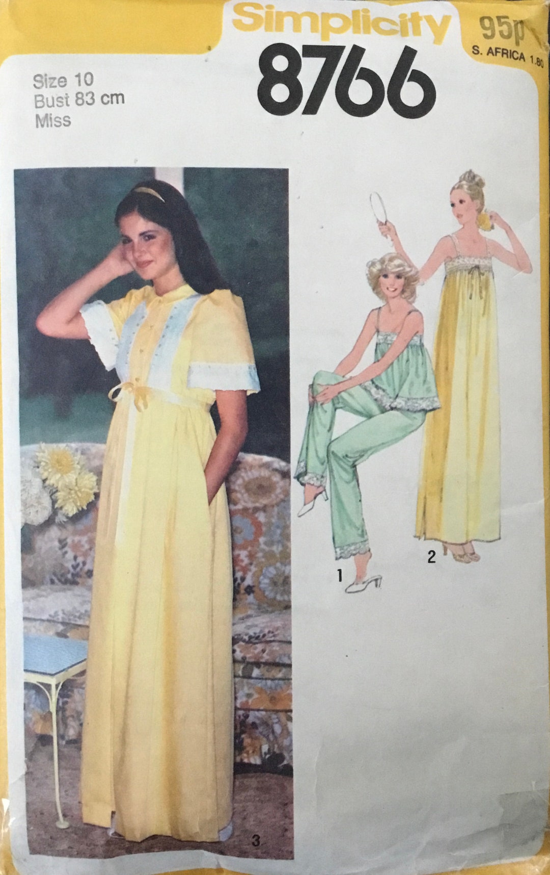 1978 Simplicity Misses Nightgown, Pajamas and Robe Sewing Pattern No ...