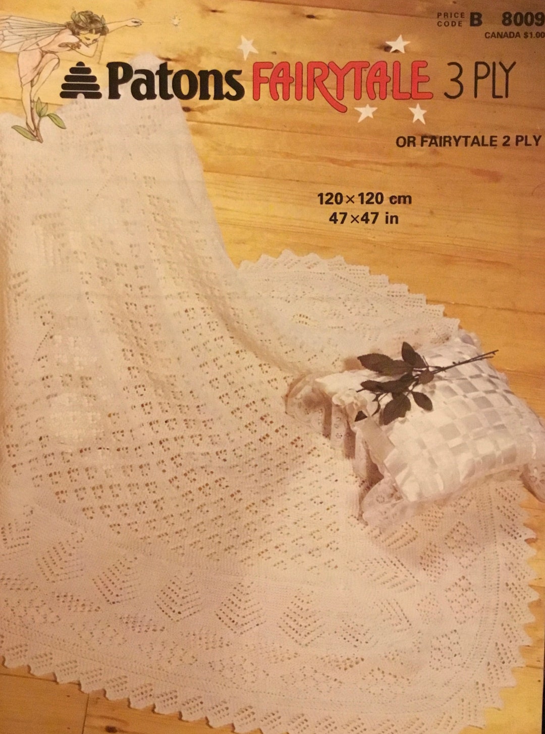 1985 Patons & Baldwins Coats Square Lace Shawl Knitting Pattern No ...