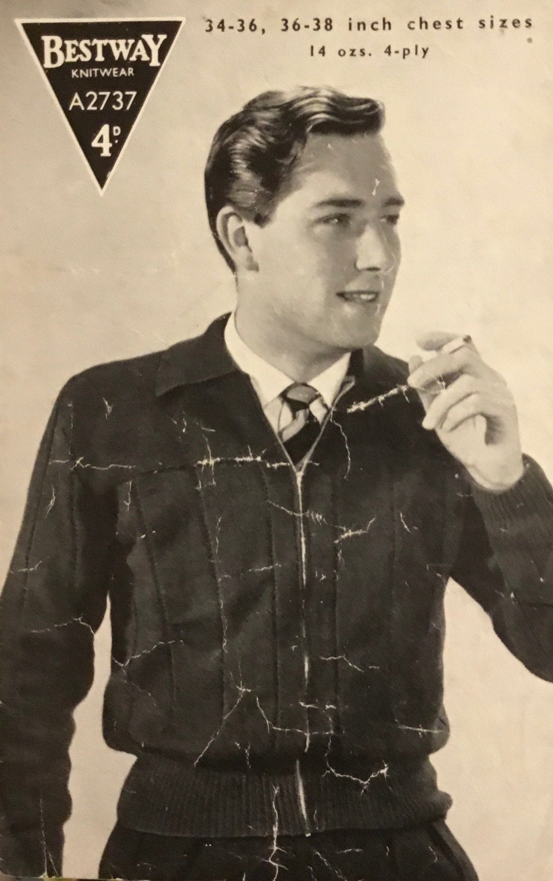 Vintage Bestway Lumber Jacket Knitting Pattern No. A2737 to Fit Chest ...