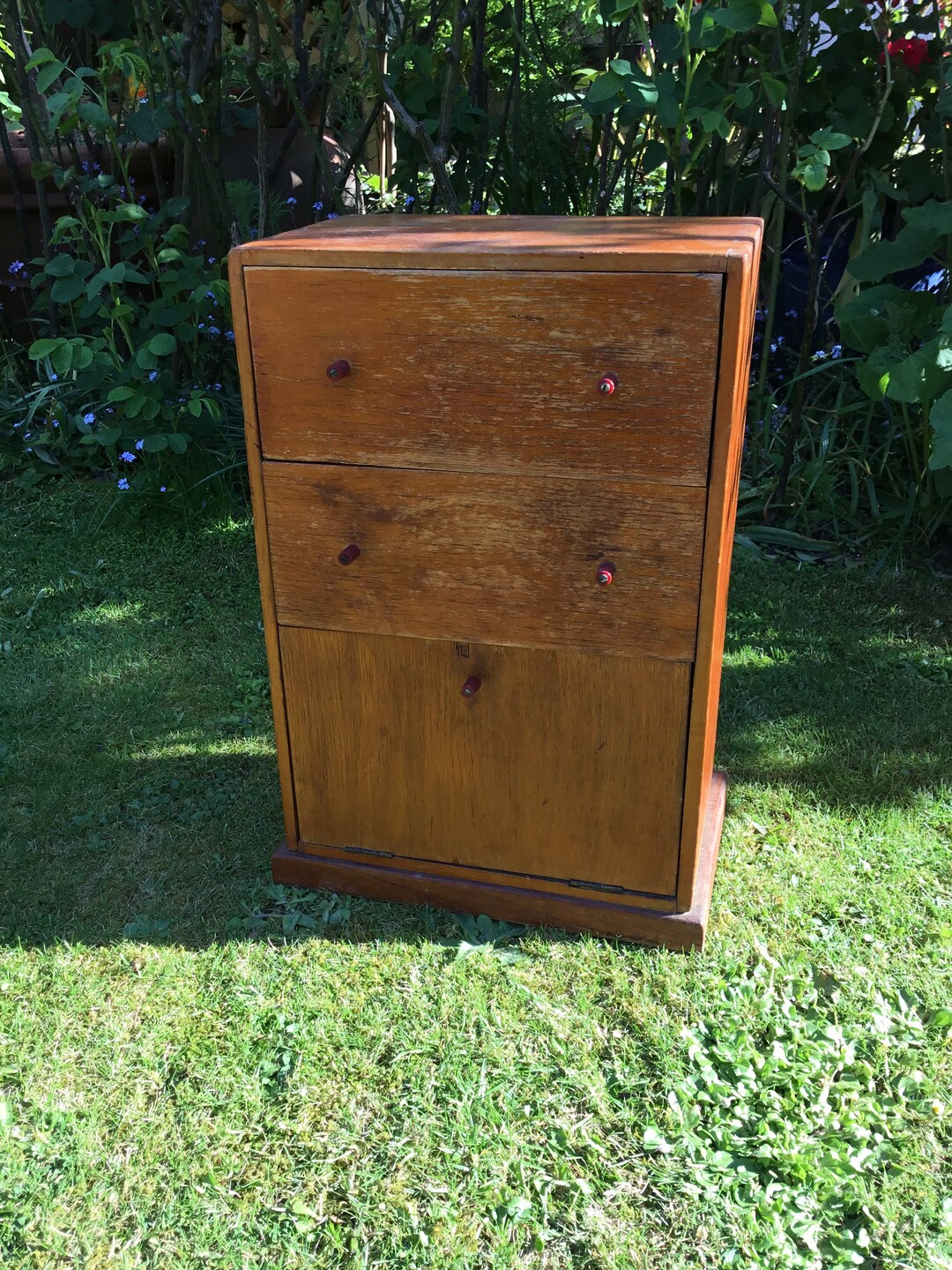 Small Vintage Desktop Wooden Cabinet - Etsy