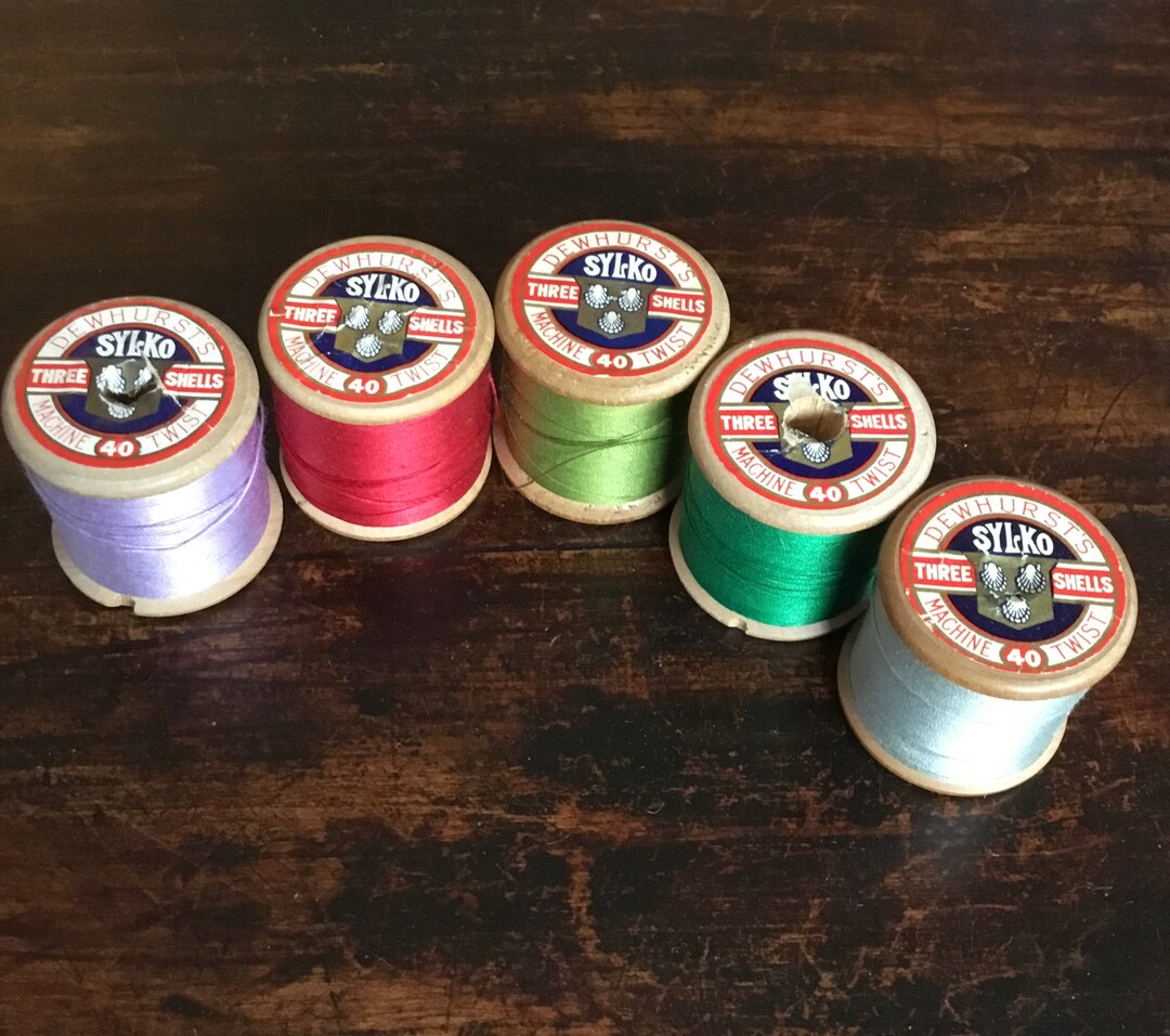Selection of Vintage Wooden Sylko Threads - Etsy UK