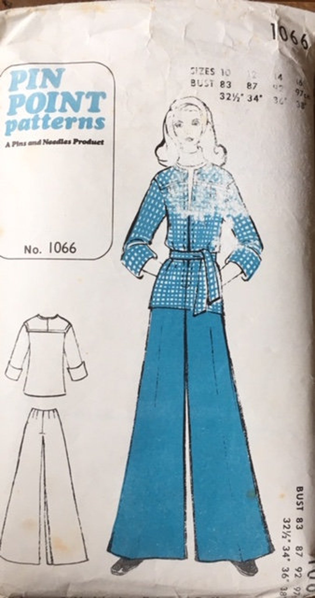 Vintage Pin Points Patterns Overblouse and Trousers Sewing Pattern No ...