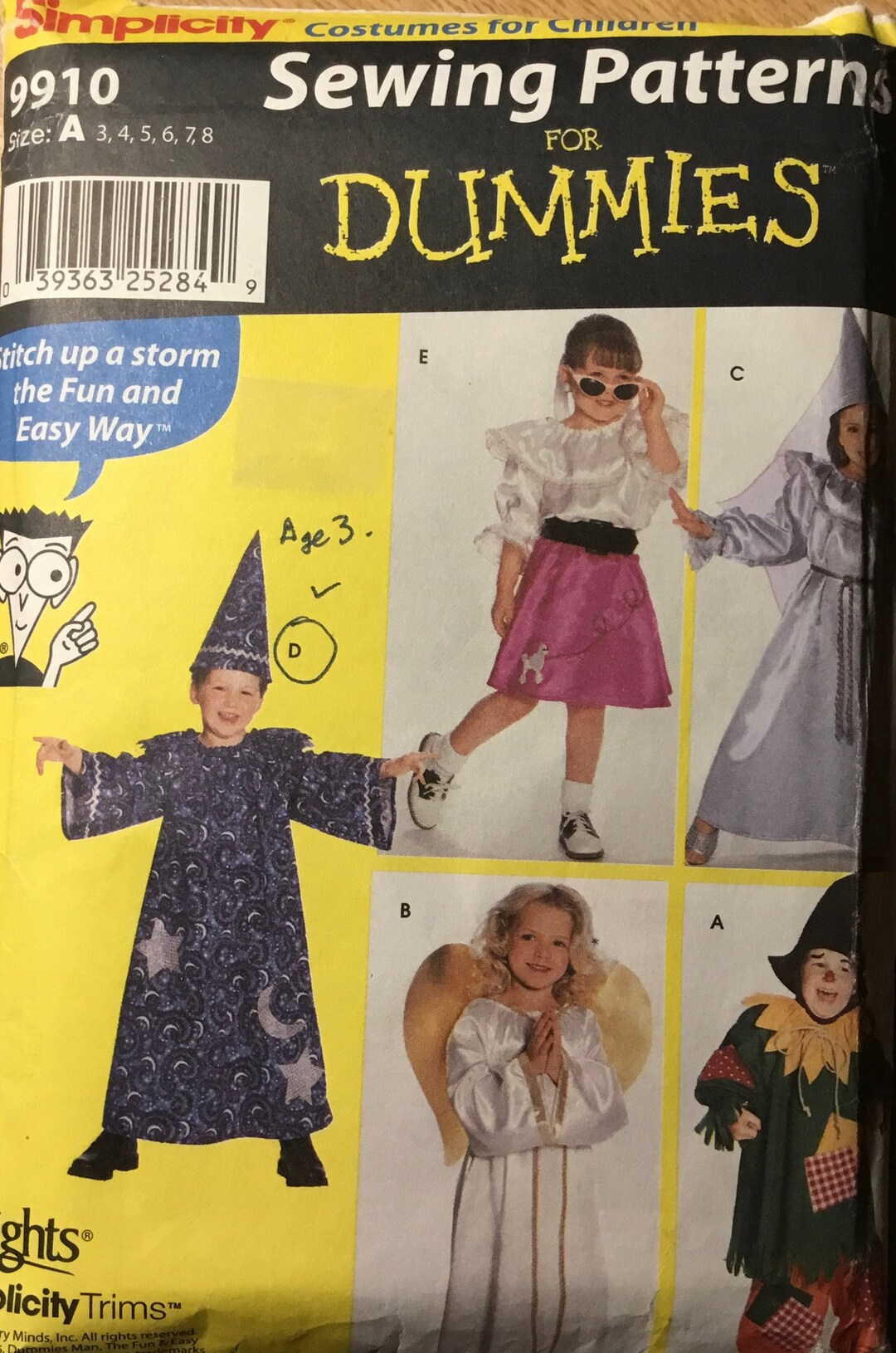 2001 Simplicity Sewing Patterns for Dummies Costumes for Children ...