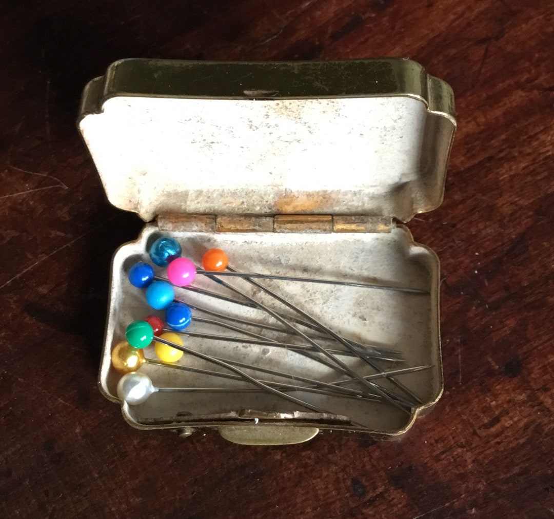 Small Blue Stratton Pin Box / Pill Box / Trinket Box - Etsy