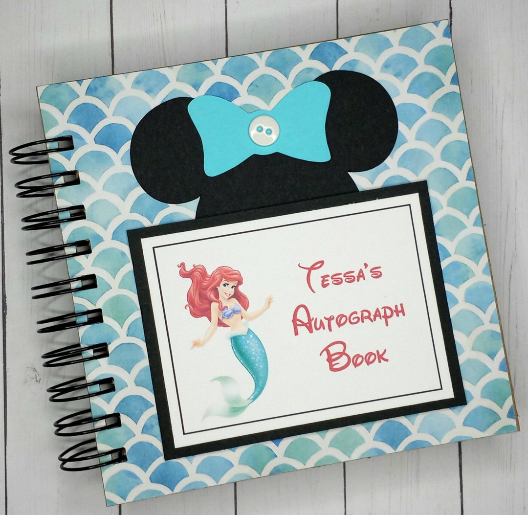 Disney Autograph Book Ariel Scrapbook 80 Pages Personalized Vacation ...