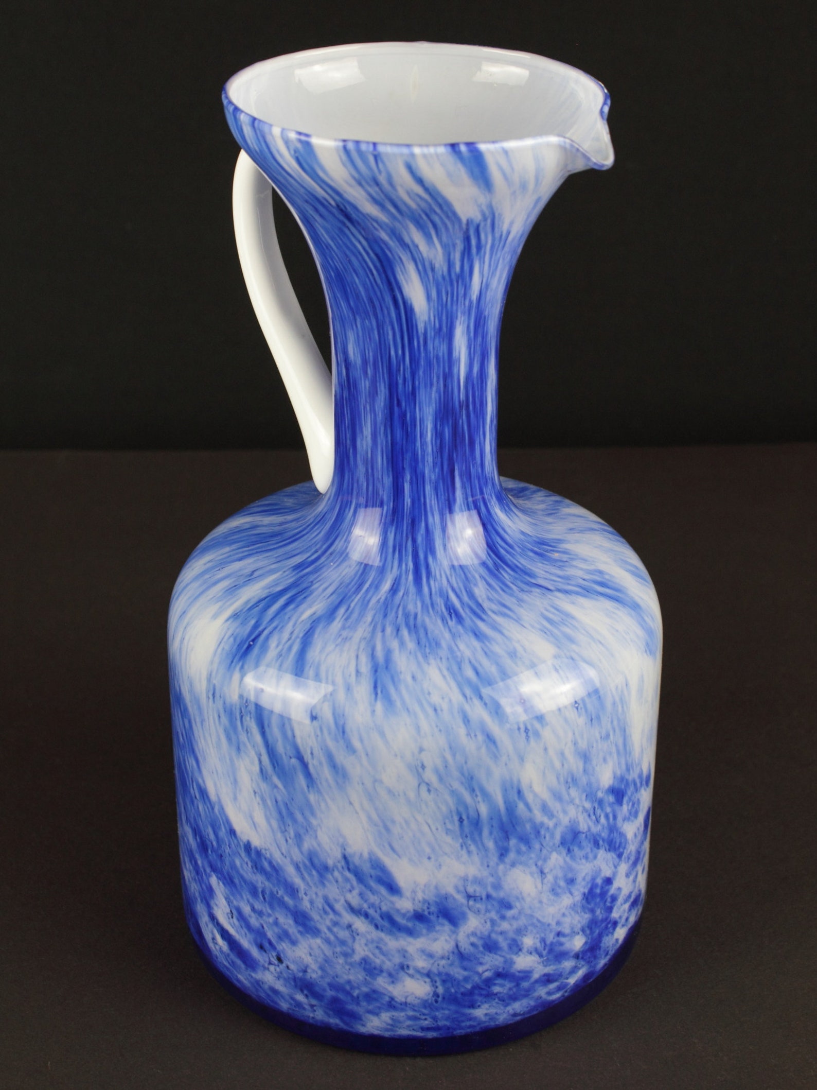 Tall Opaline Florence Glass Vase Blue White 70s Italy Mid - Etsy