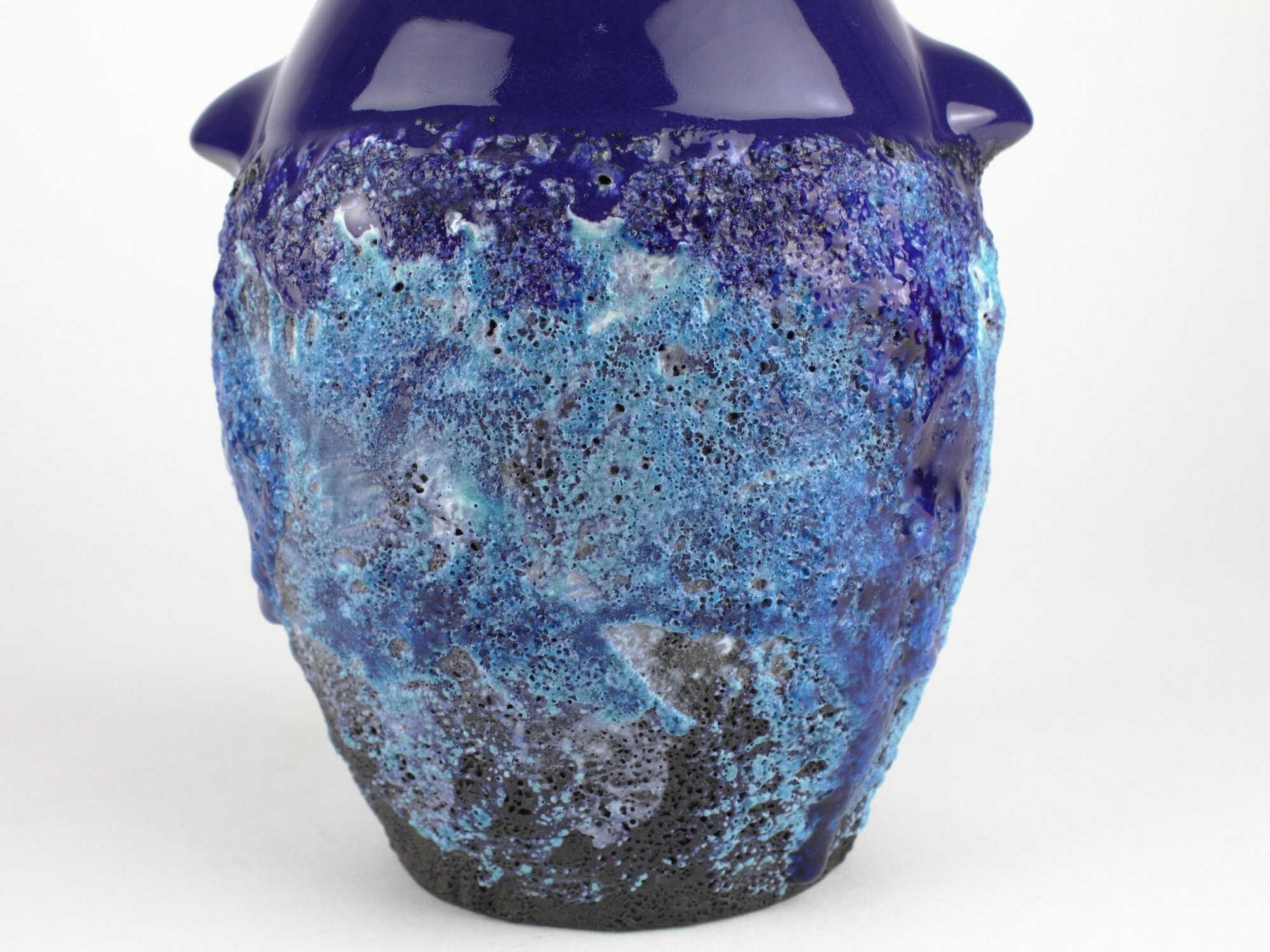Blue Fat Lava Ceramic Vase by Marei, 70s, West German Pottery, Mid ...