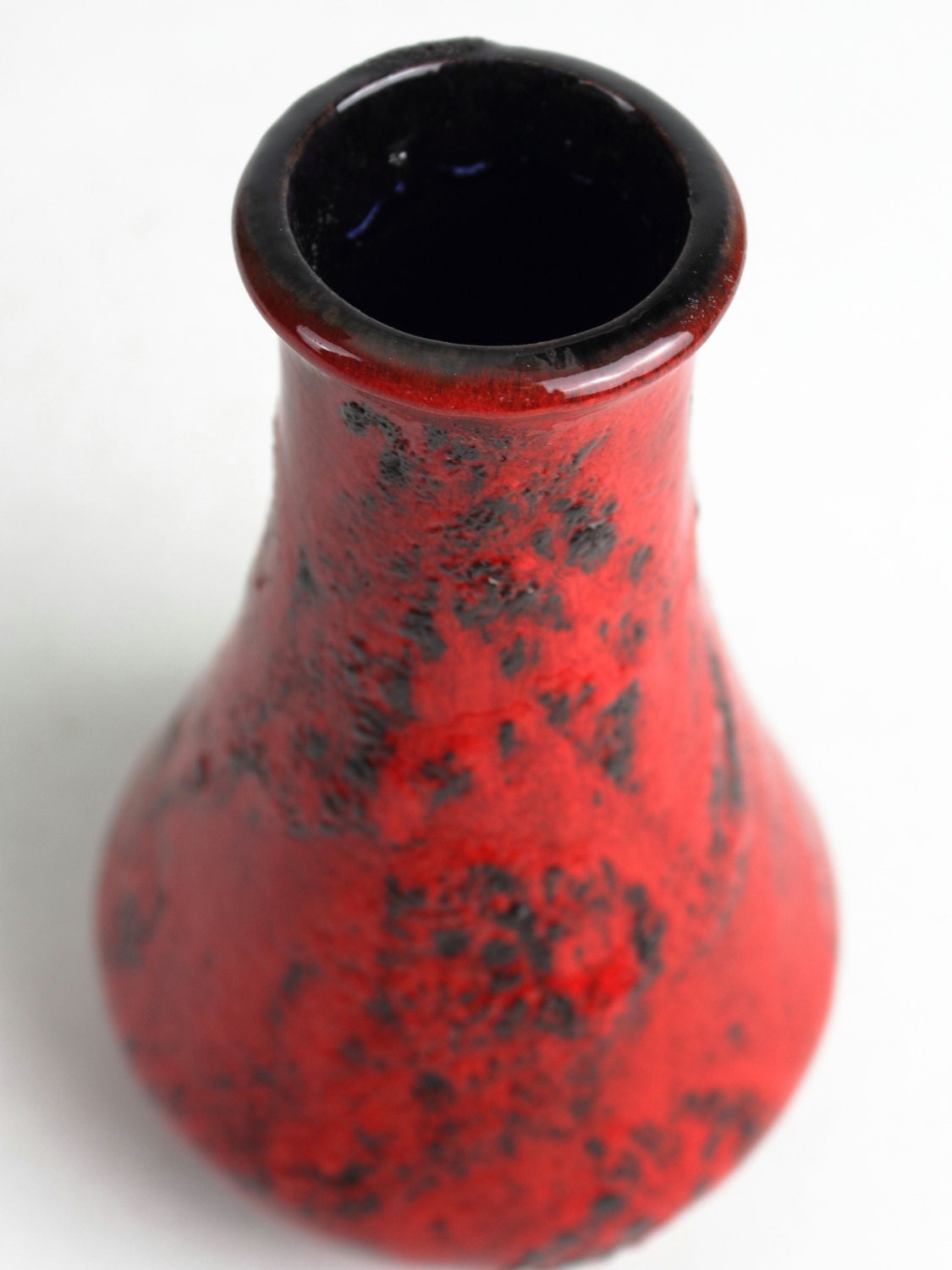 Vintage red and black Fat Lava ceramic vase from the 70s by | Etsy