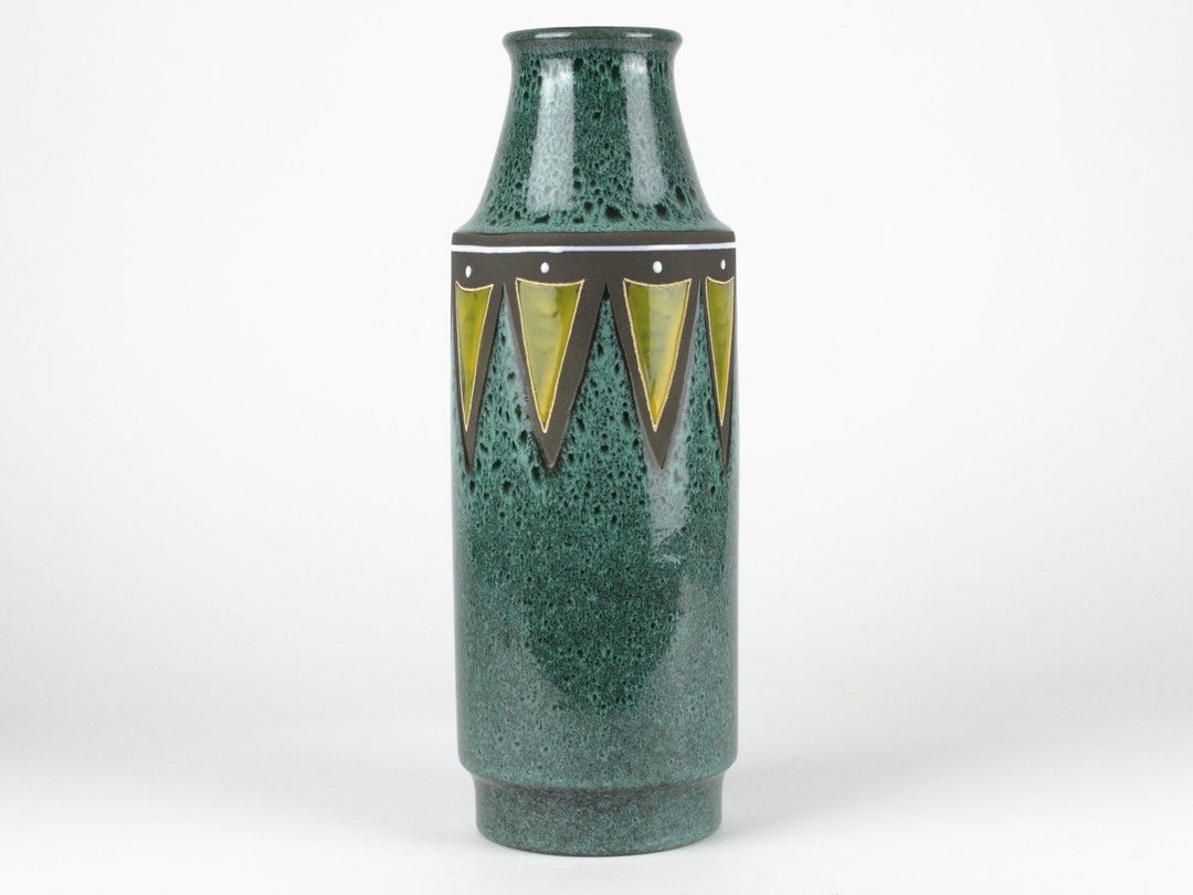 Tall Turquoise Vintage Ceramic Vase by Marzi & Remi, West German Pottery, Mid Century, Mcm ...