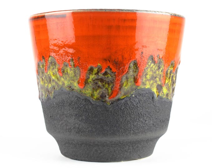 Fat Lava Ceramic Planter by Dümler & Breiden, Vintage Plant Pot, Red ...
