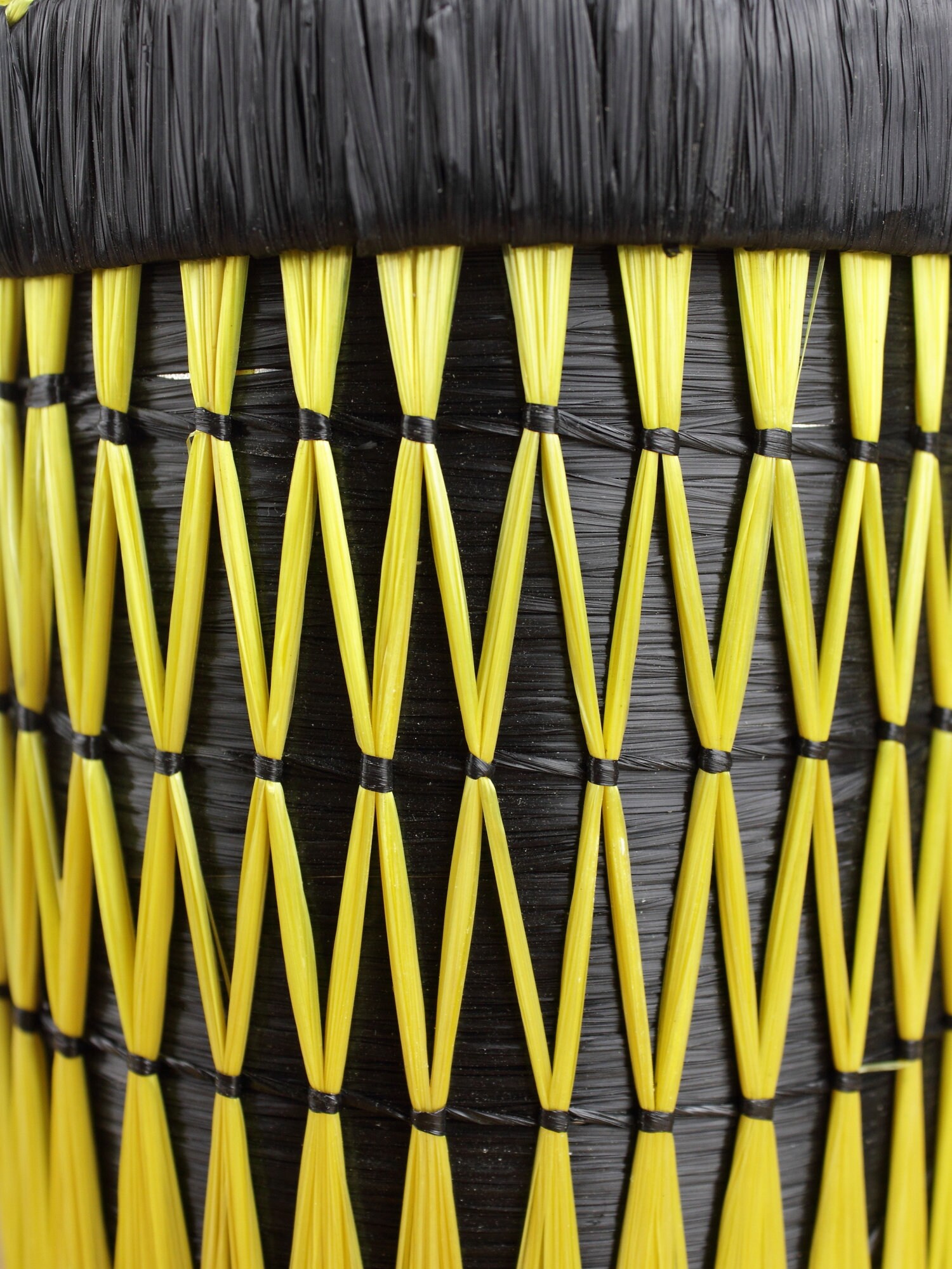 Raffia Box, Yellow Black Can With Lid, 60s 70s, East German Arts and ...