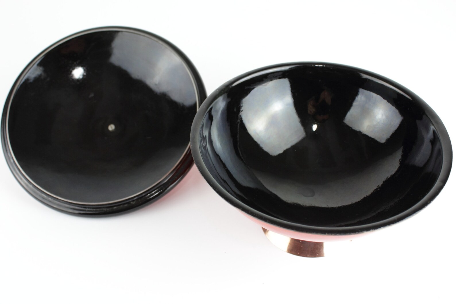 50s Tall Red Black Enamel Vintage Copper Can With Cover Lid - Etsy