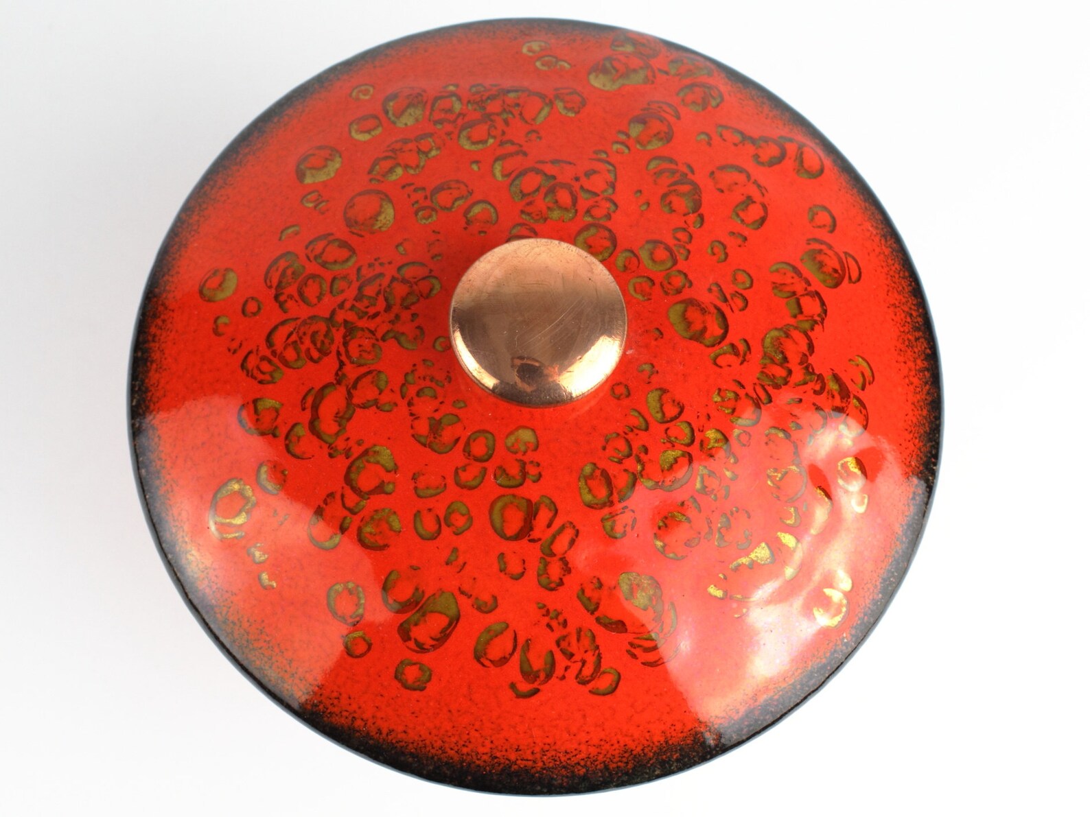 50s Tall Red Black Enamel Vintage Copper Can With Cover Lid - Etsy