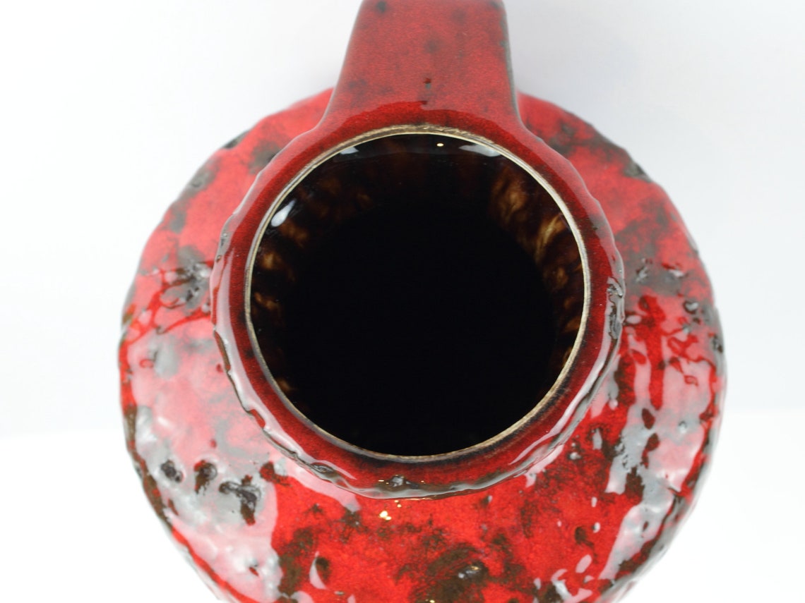 Red fat lava ceramic vase by Bay 70s west German pottery - Etsy 日本