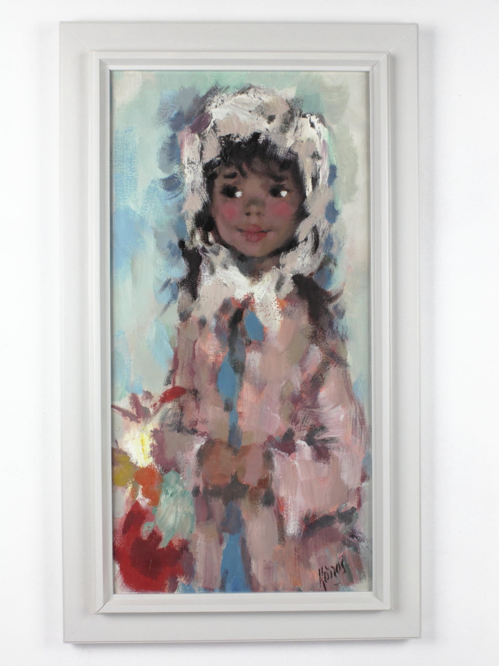 Koros 50s-60s Oil Painting, Young Inuit Girl, West Germany, Mid Century ...