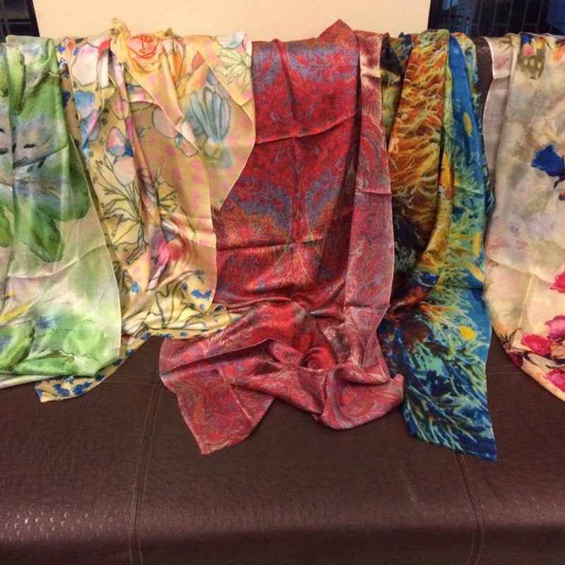 Silk Screen Scarf - Etsy
