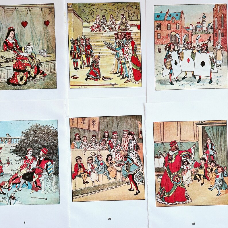 Vintage Queen of Hearts Nursery Rhyme Illustrations - Etsy