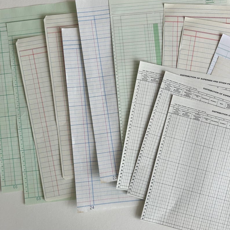 Full Sized Sheets Vintage Ledger Paper Packs - Etsy
