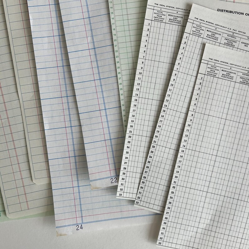 Full Sized Sheets Vintage Ledger Paper Packs - Etsy