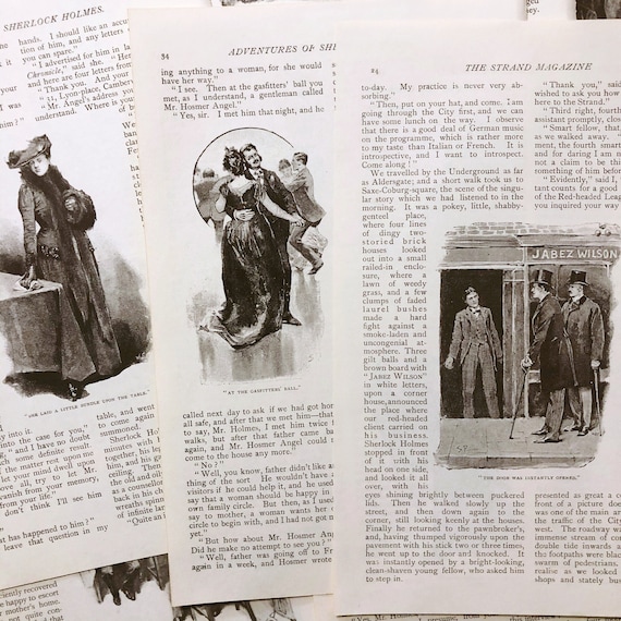 Vintage Illustrated Sherlock Holmes Pages - Etsy
