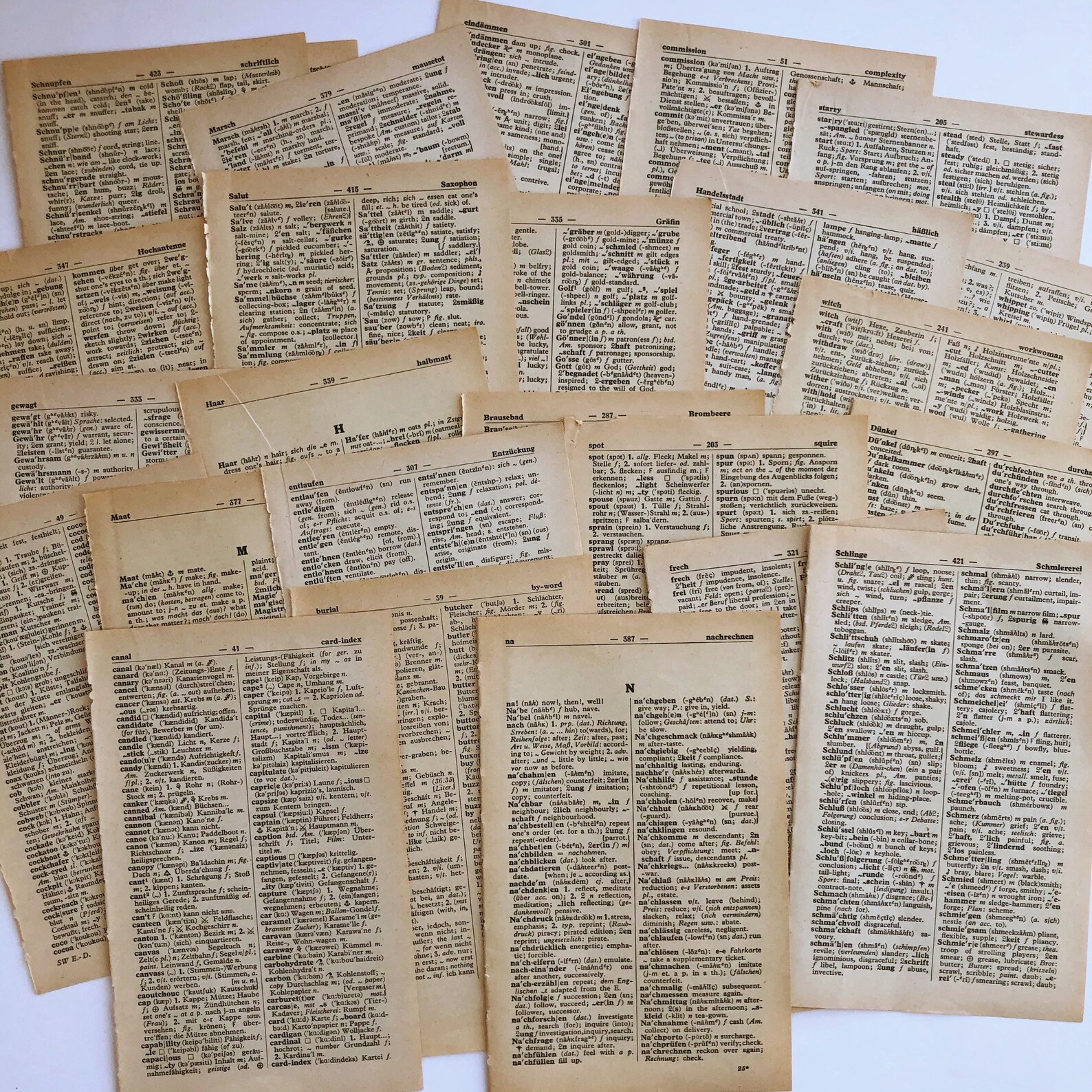 1954 Mini German Dictionary Pages 25 Vintage German - Etsy