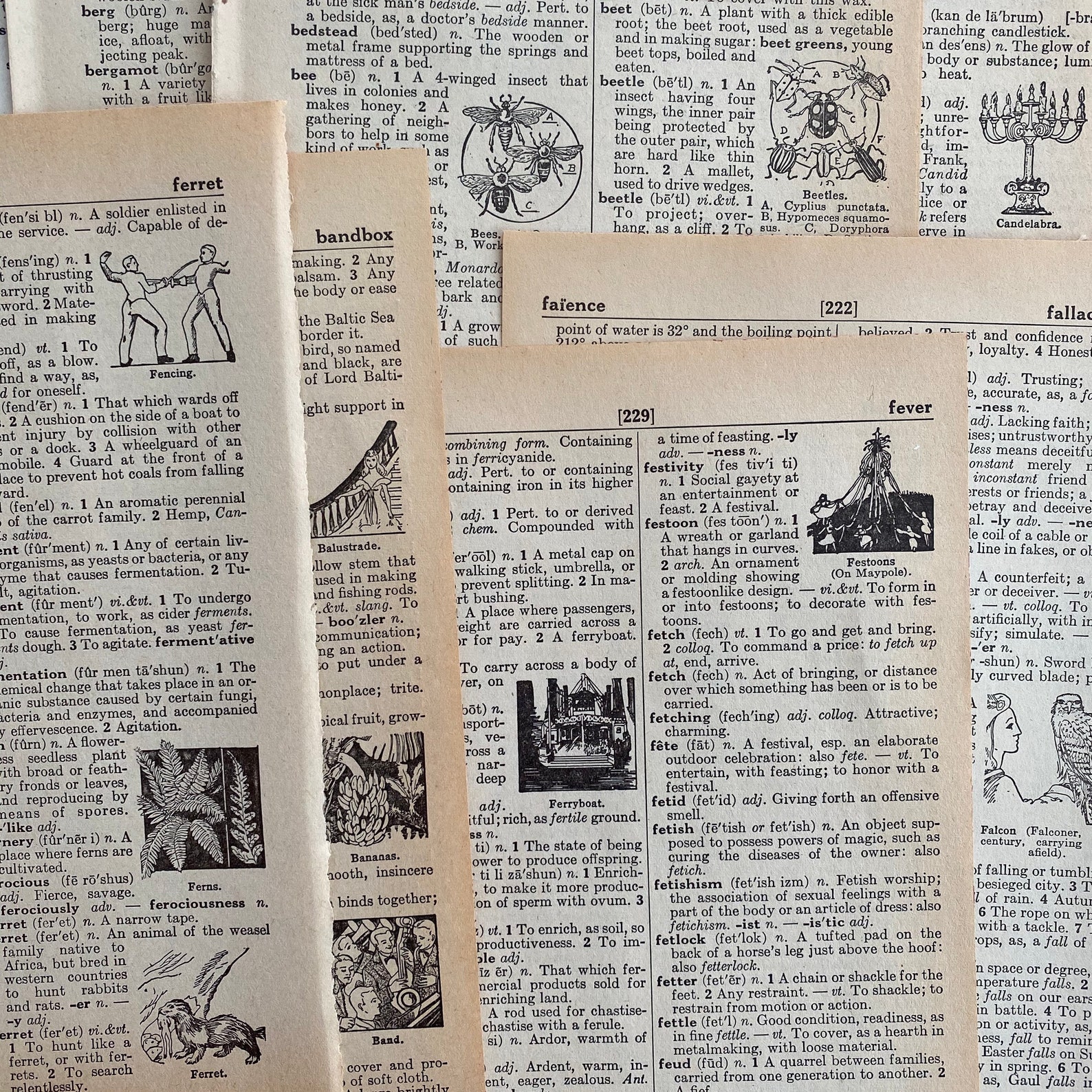 Antique Illustrated Dictionary Pages Antique Pages for Paper - Etsy