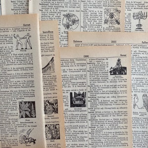 Antique Illustrated Dictionary Pages: Vintage Paper Crafting Ephemera ...