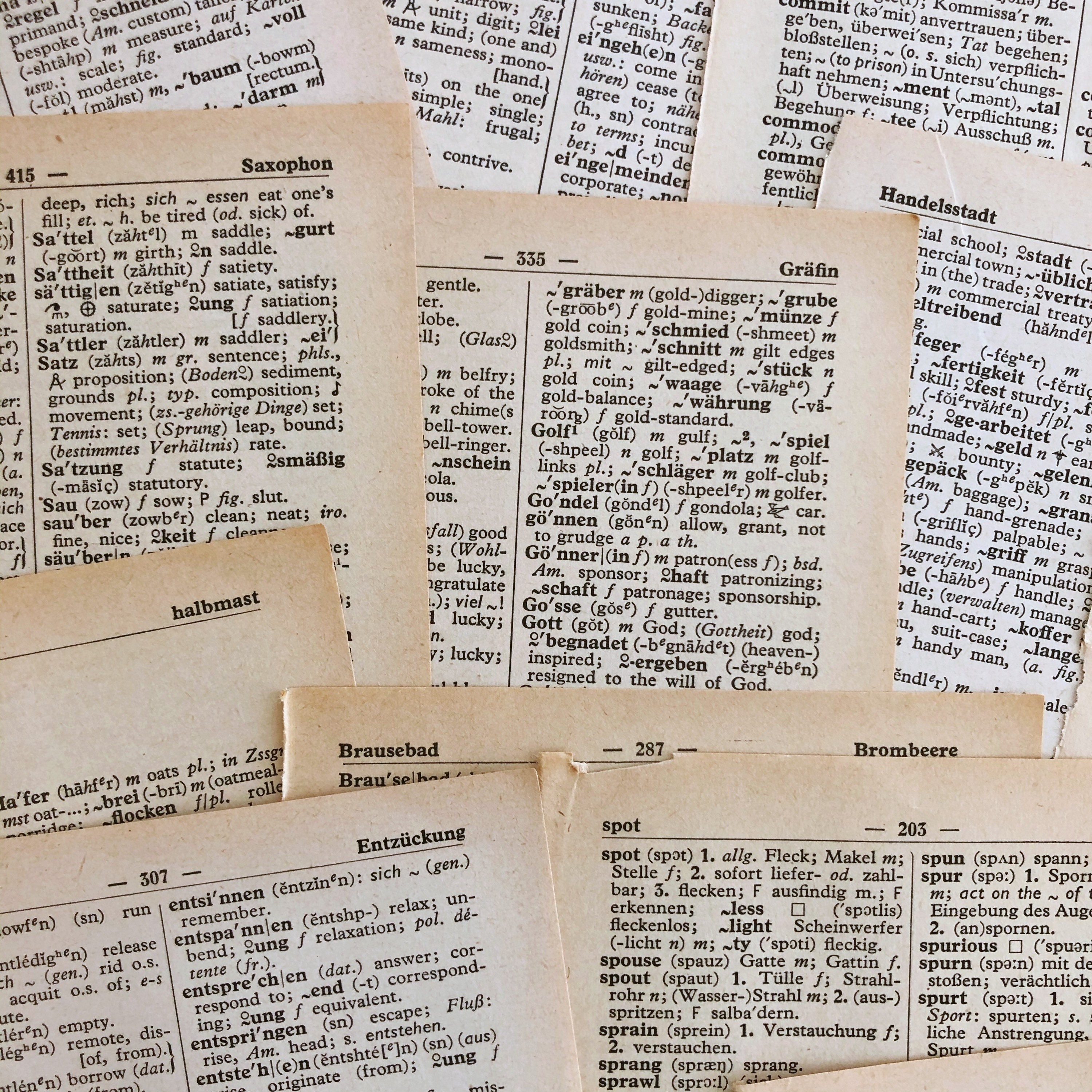1954 Mini German Dictionary Pages 25 Vintage German - Etsy