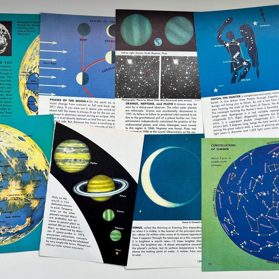Vintage Field Guide to the Stars Astronomy Pages - Etsy