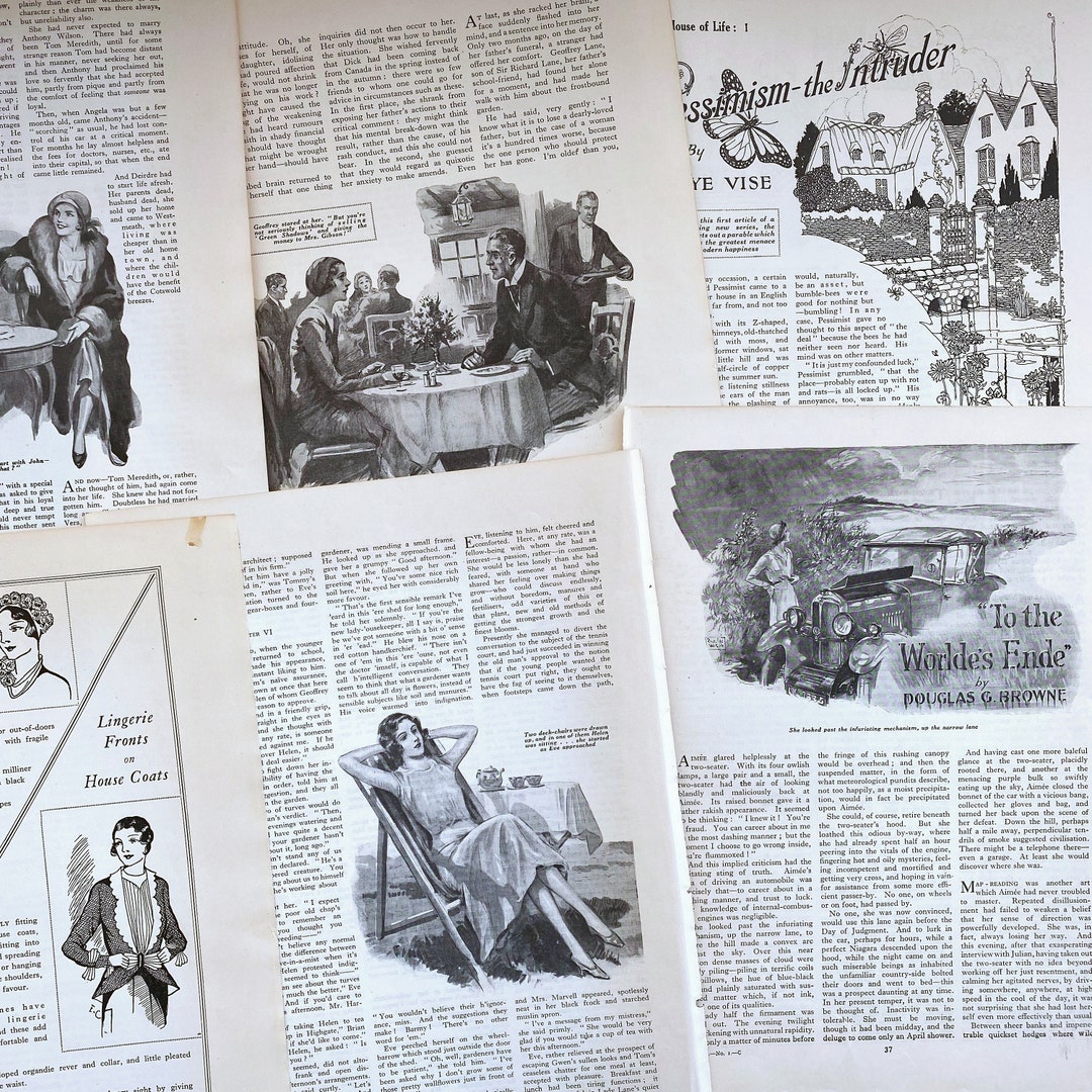 1920 Woman’s Magazine Annual Pages Ephemera for Junk Journals, Smash ...