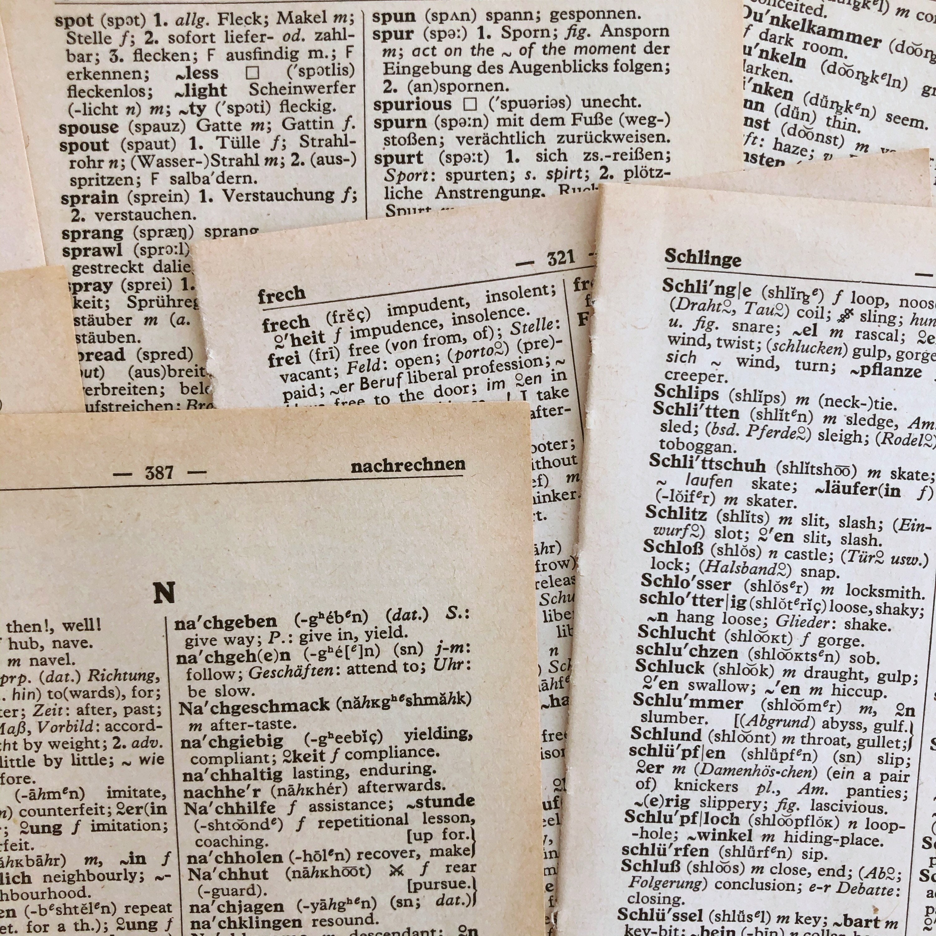 1954 Mini German Dictionary Pages 25 Vintage German - Etsy