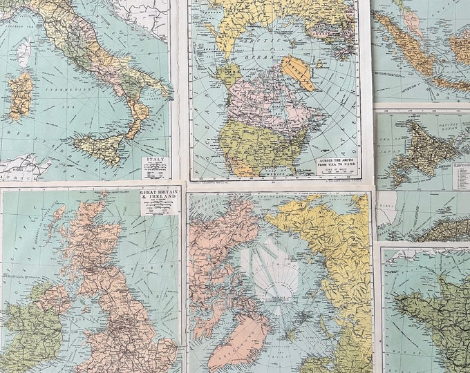 Large Antique Maps, Vintage Maps, Antique Maps, Vintage Map Collage ...