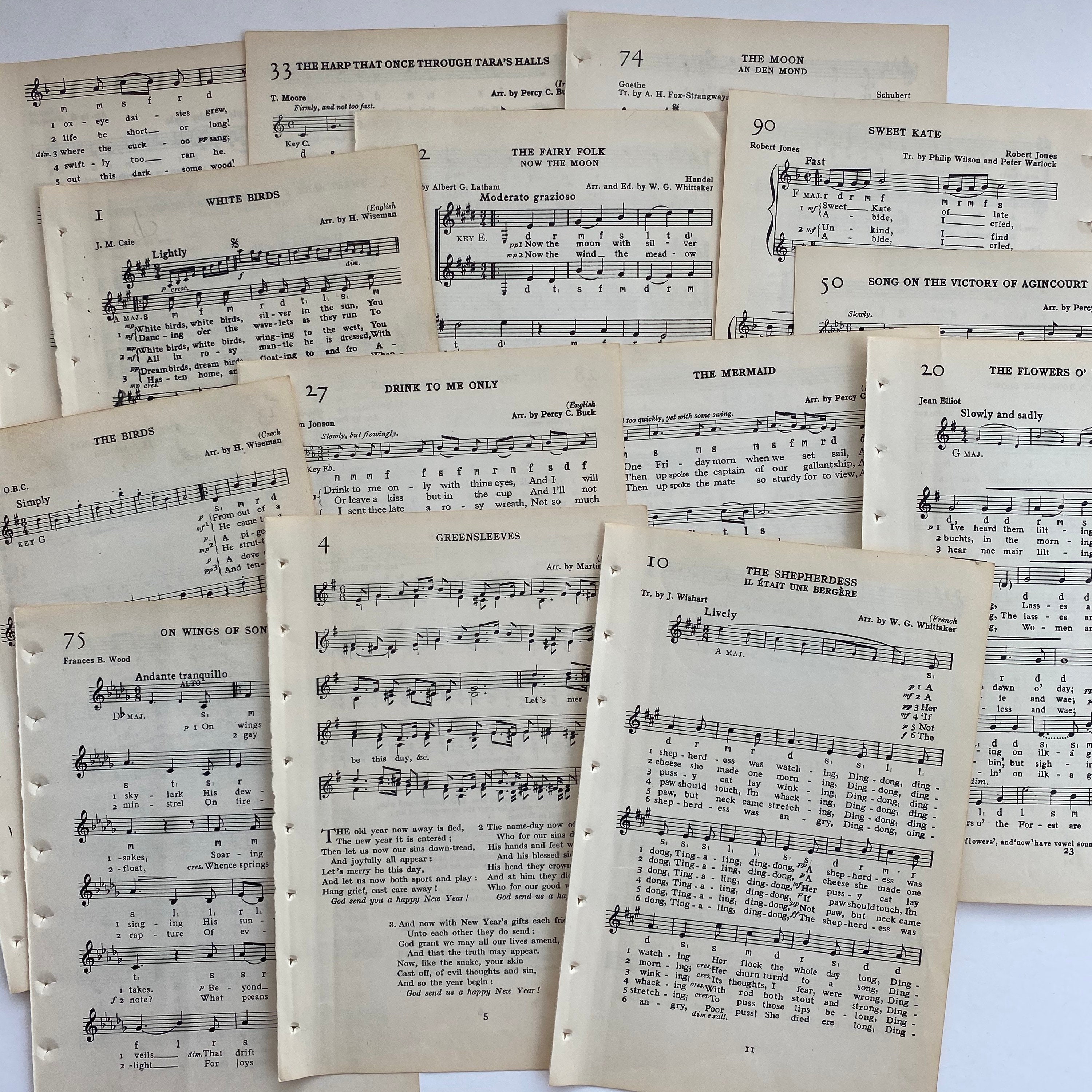 Vintage 1941 School Song Book Pages Childrens Sheet Music - Etsy