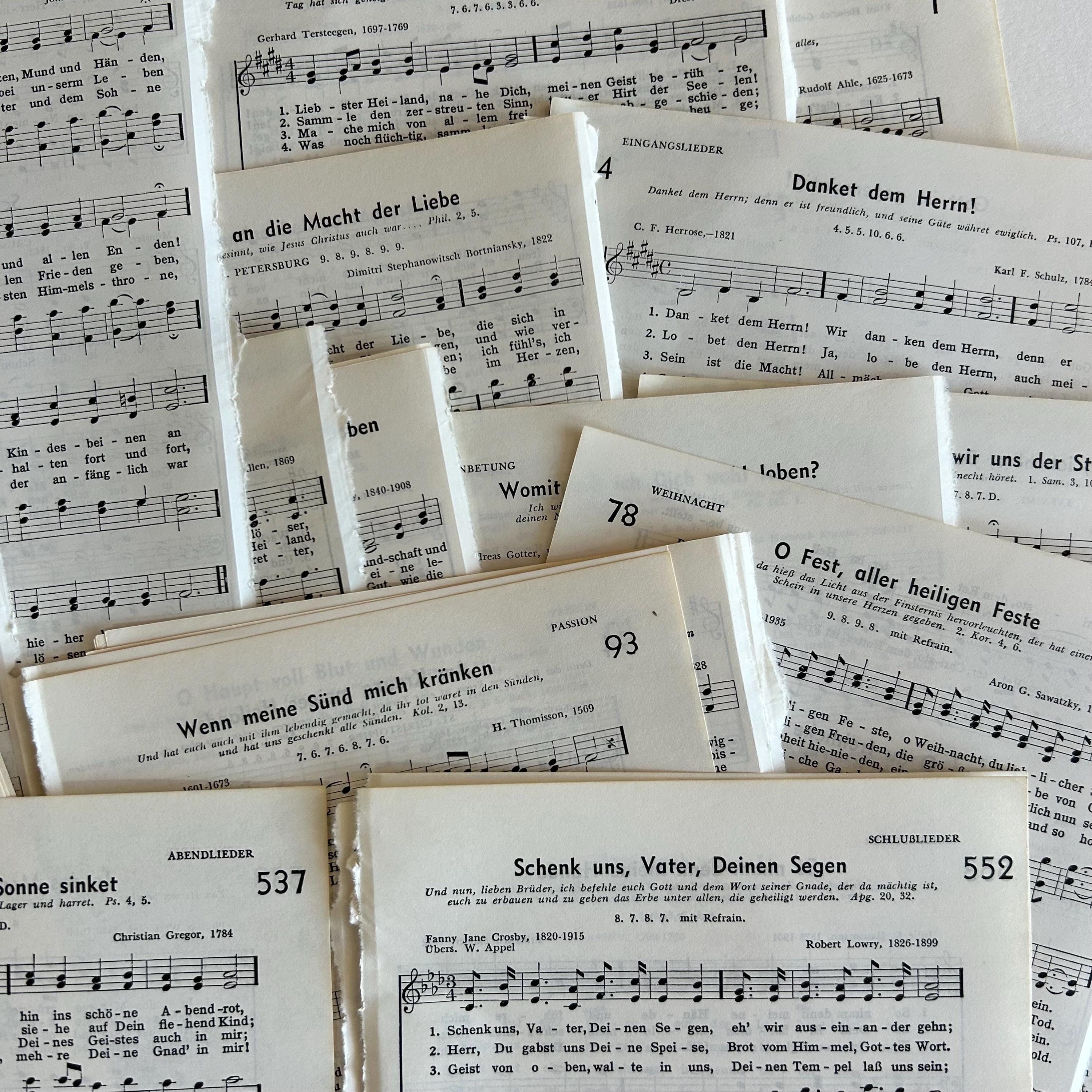 Vintage 1955 German Hymnal Sheet Music for Paper Crafting, Junk ...
