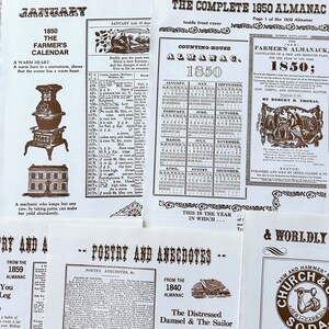 1850’s Farmers Almanac Pages - Etsy