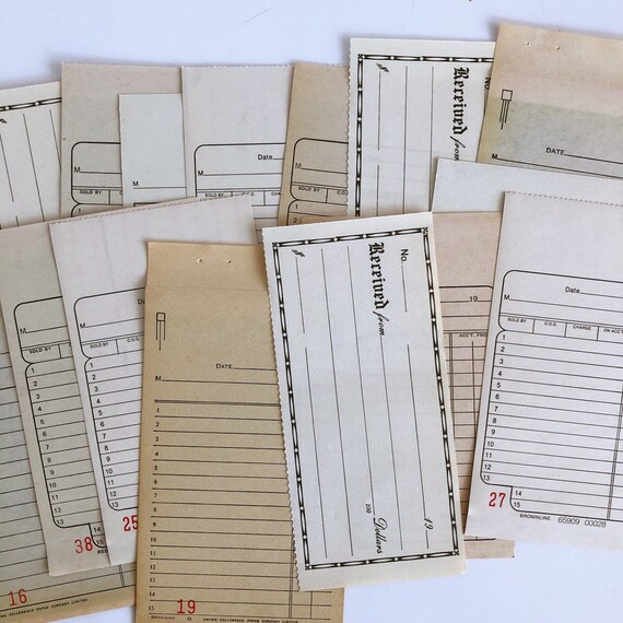 Set of 15 vintage receipts antique receipts ephemera pack | Etsy