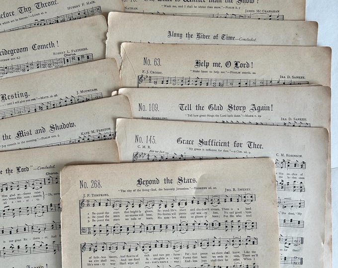 Antique Hymnal Sheet Music: 1908 Vintage Paper for Junk Journals - Etsy
