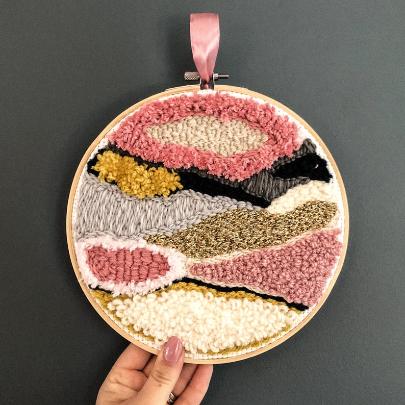 Sunset Reflections Abstract Punch Needle Wall Art - Etsy