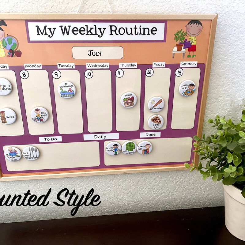 Magnetic Calendar Kids - Etsy